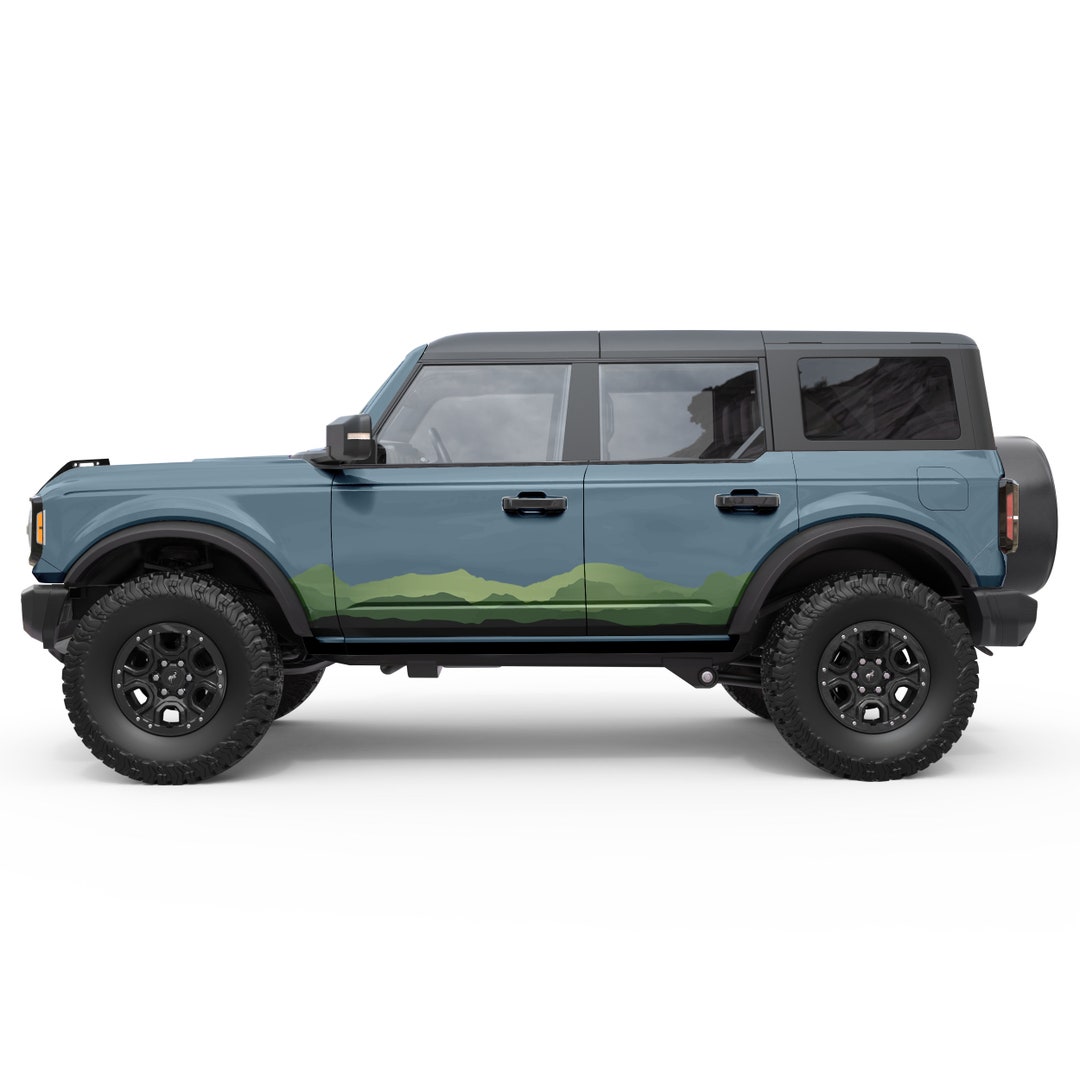 For Ford Bronco Decal 2021. Green Mountain Range Landscape for Bronco ...