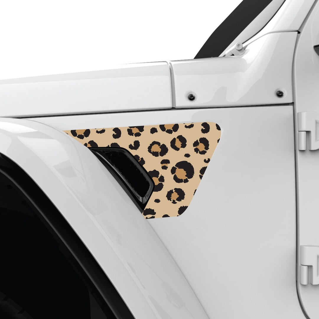 Colorful Cheetah Print Fender Decal Sticker Pair - Fits 2018-2024 Jeep ...