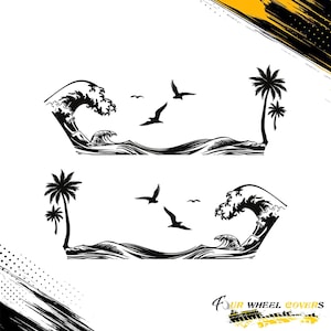 Fits Jeep Decals - Wave Beach Graphics Vinyl Decals for Jeep Wrangler ...