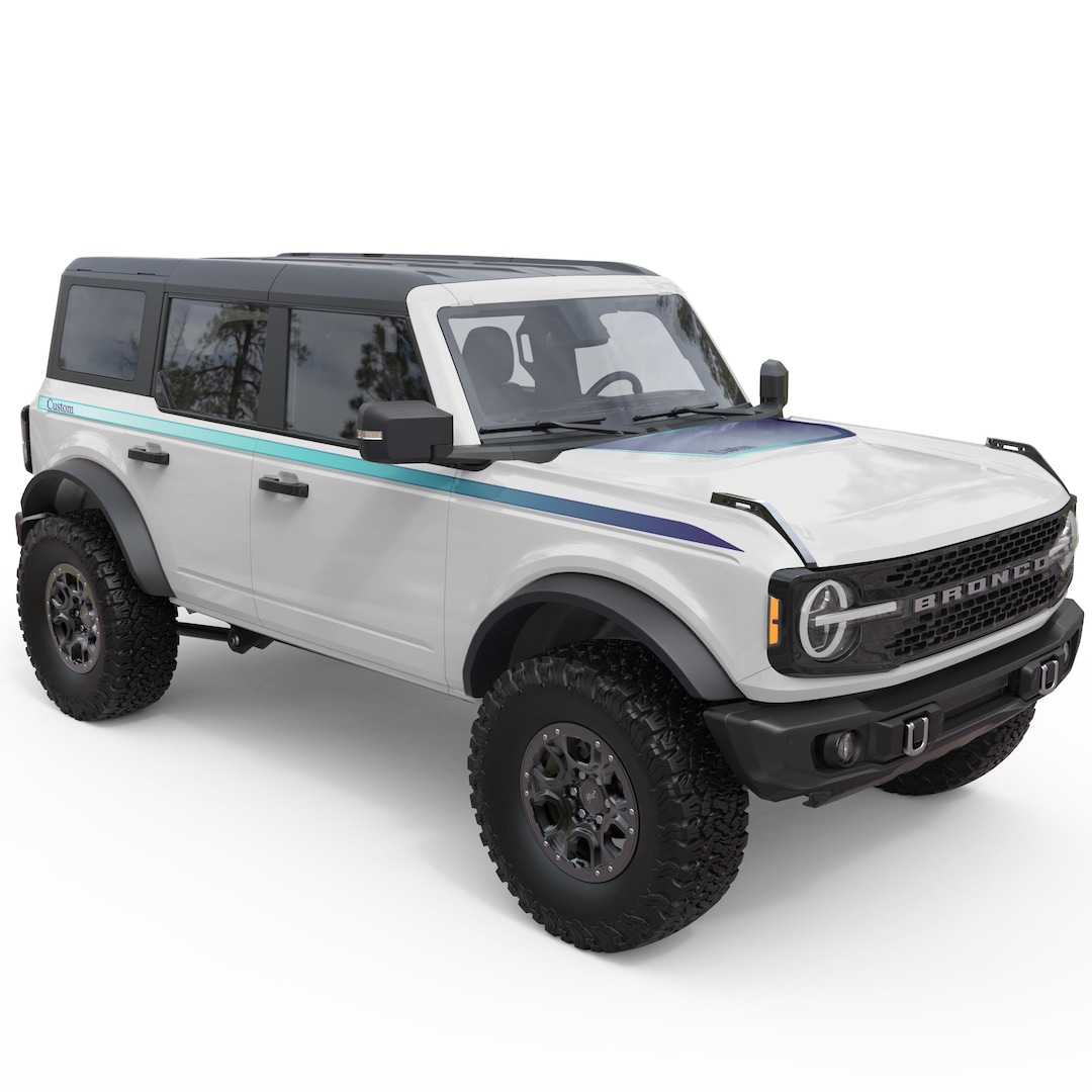 Graphic Decals for Ford Bronco 2021+ Heritage Retro Vaporwave Hood ...