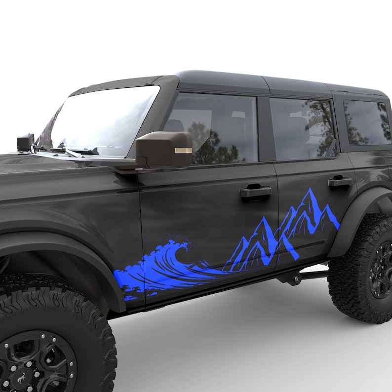 Wave Mountain Door Decals. for Ford Bronco Decal 2021+. Vinyl Graphics ...