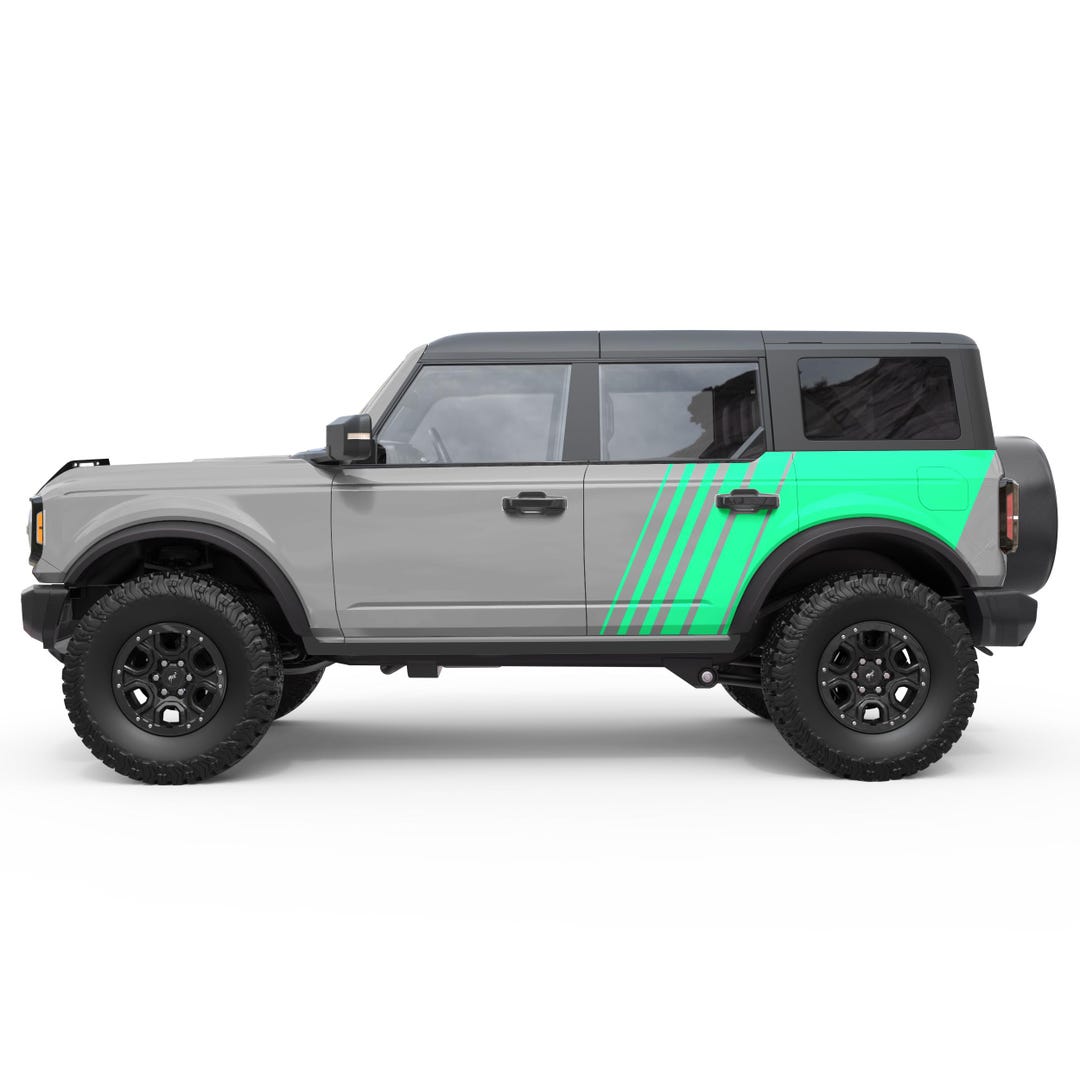 Fits Ford Bronco Sticker 2021. Quarter Panel Side Fading Graphics Door ...