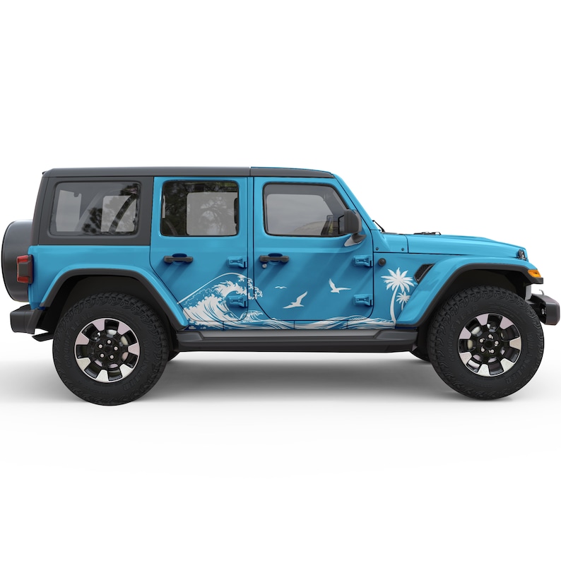 Fits Jeep Decals - Wave Beach Graphics Vinyl Decals for Jeep Wrangler ...