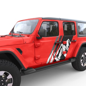 Fits Jeep Wrangler & Gladiator Sticker. Mountain Faded Graphic Door ...
