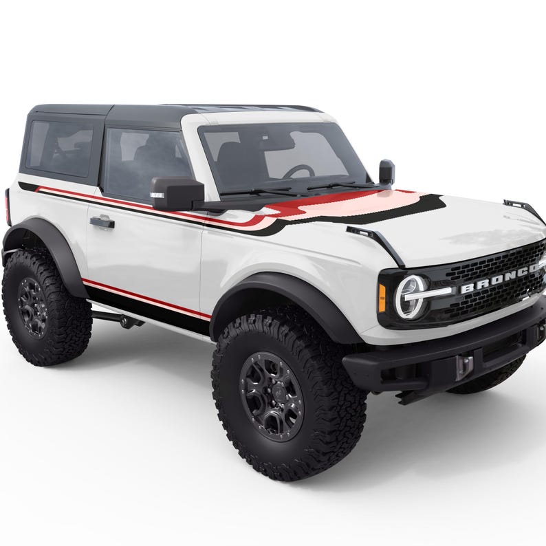 Tri-colour Retro Stripes Bundle for Ford Bronco 2021+. for Ford Bronco ...