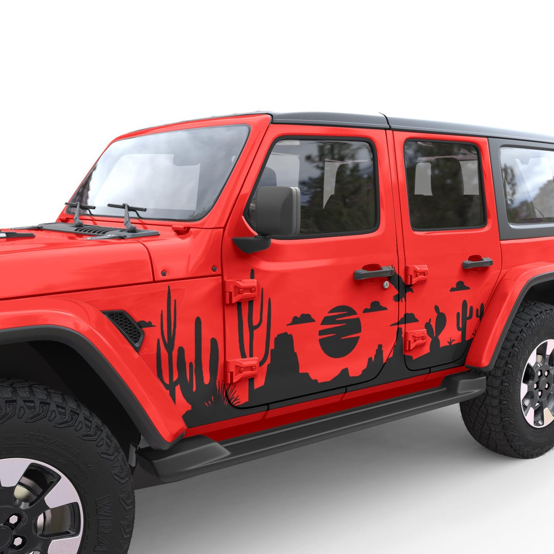 Fits Jeep Graphics Decals - Desert Landscape off Road Stickers for Jeep ...