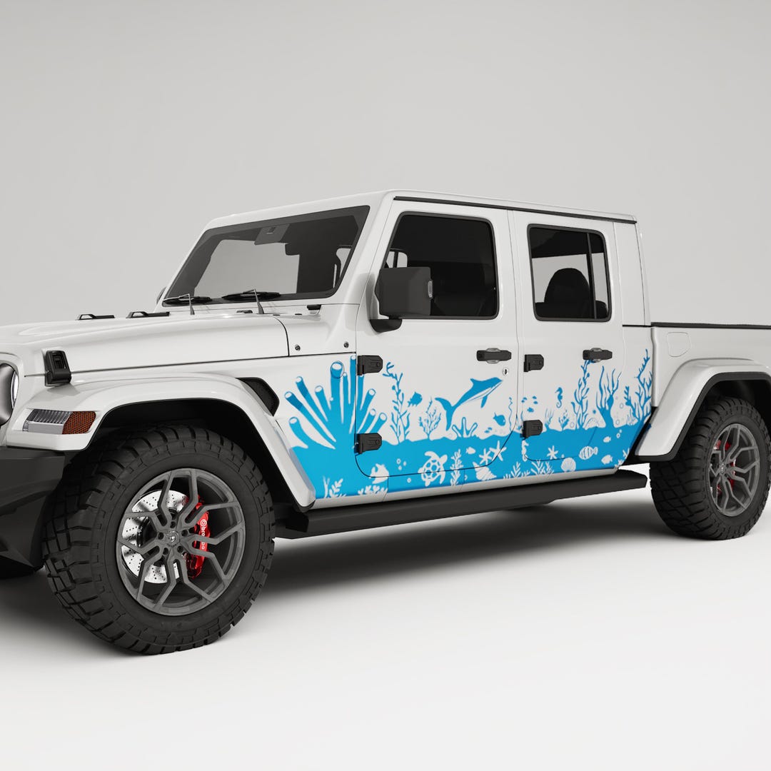 Coral Reef Door Decals. for Jeep Gladiator Graphics Decals. off Road ...