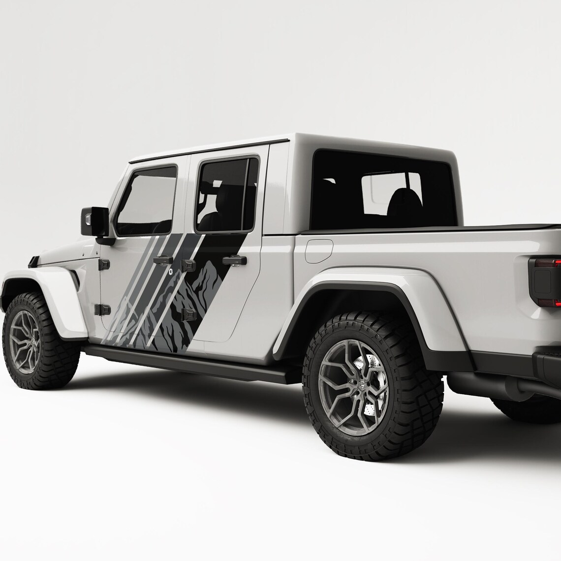 Mountain Faded Graphics Side Door Decals. Fits Jeep Gladiator Stickers ...