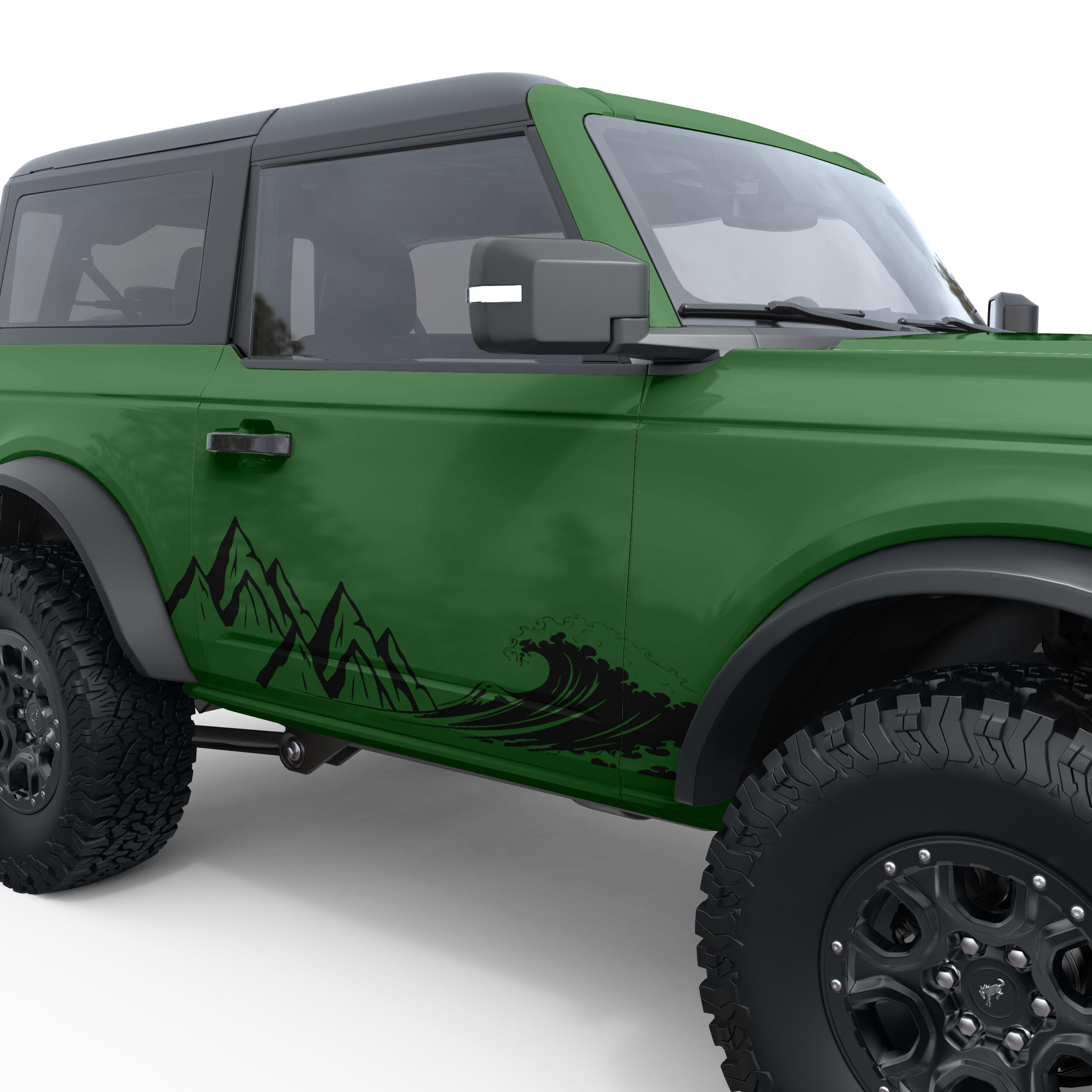 Wave Mountain Door Decals. for Ford Bronco Decal 2021+. Vinyl Graphics ...