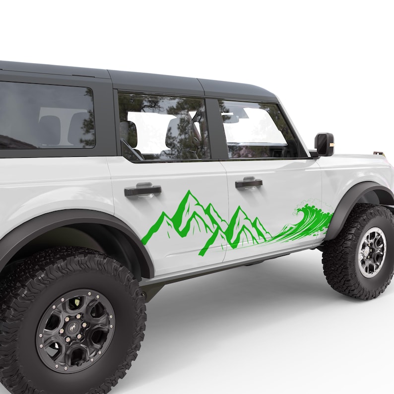 Wave Mountain Door Decals. for Ford Bronco Decal 2021+. Vinyl Graphics ...