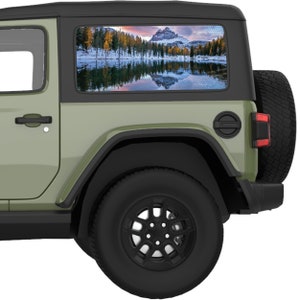 For Jeep Wrangler Window Decal 2007. Cloudy Mountains Landscape Rear ...