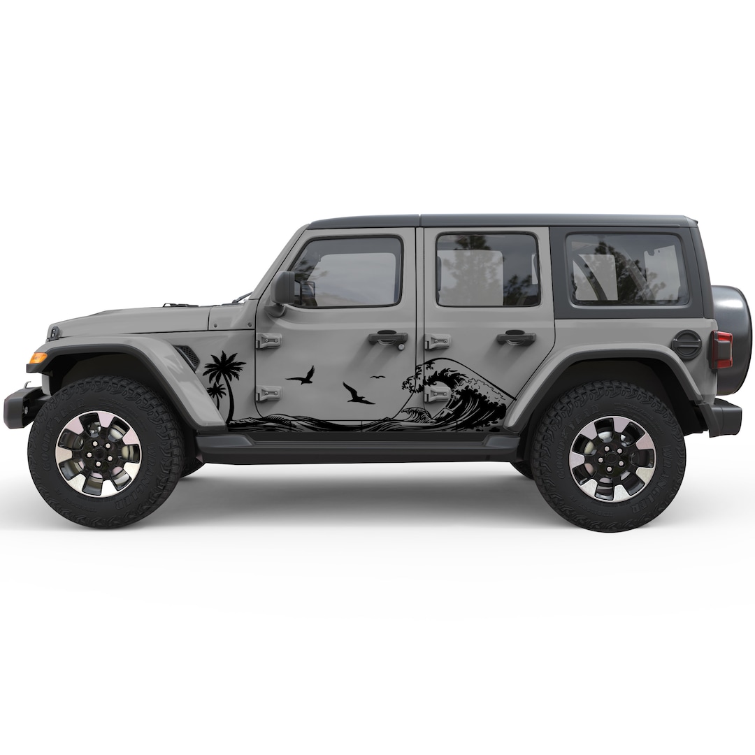Fits Jeep Decals - Wave Beach Graphics Vinyl Decals for Jeep Wrangler ...