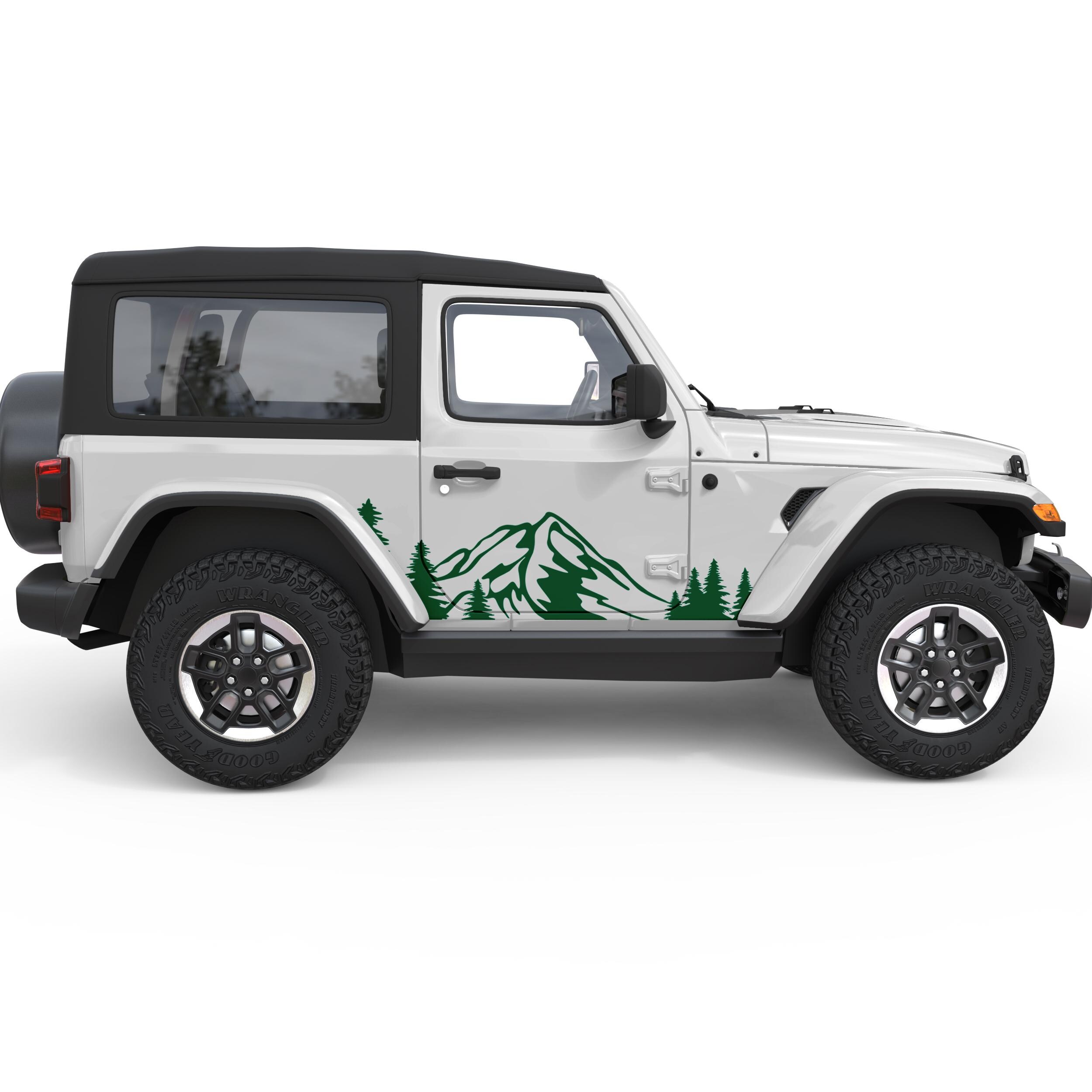 Fits Jeep Wrangler Vinyl Decals. Mountain and Forest Door Decals. Vinyl ...