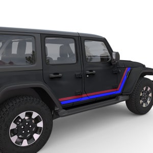 Fits Jeep Wrangler Sticker. Retro Body Stripes Door Decals. High ...