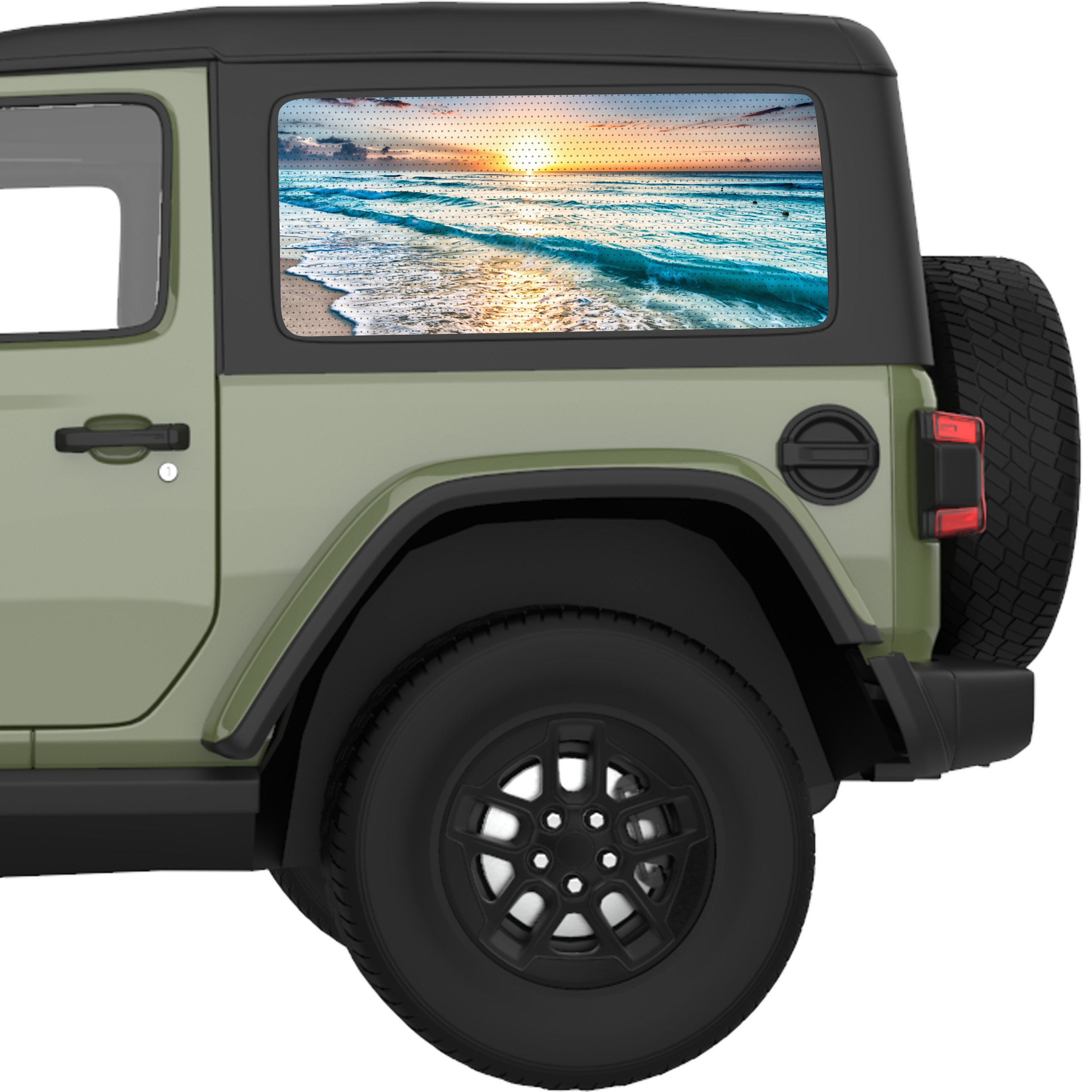 For Jeep Wrangler Window Decal 2007. Shore Sunset Quarter Window Decal ...