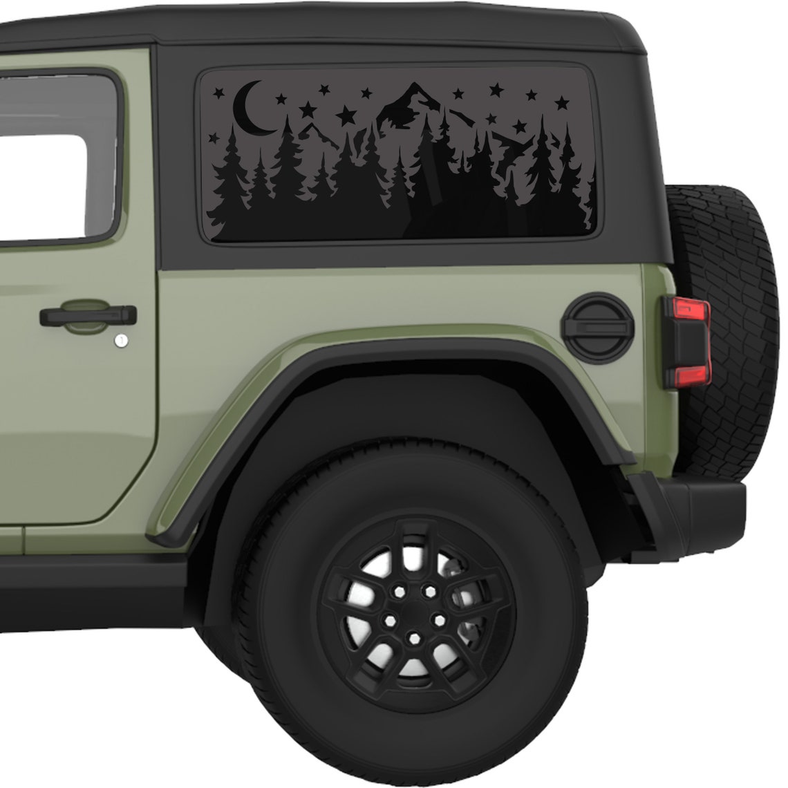 Starry Night Rear Window Decals. Fits Jeep Wrangler Window Sticker 2007 ...