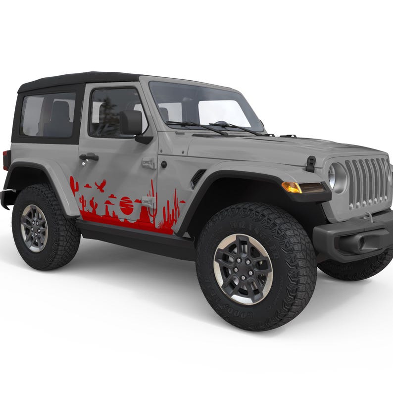 Fits Jeep Graphics Decals - Desert Landscape off Road Stickers for Jeep ...