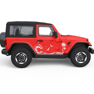 Fits Jeep Decals - Wave Beach Graphics Vinyl Decals for Jeep Wrangler ...