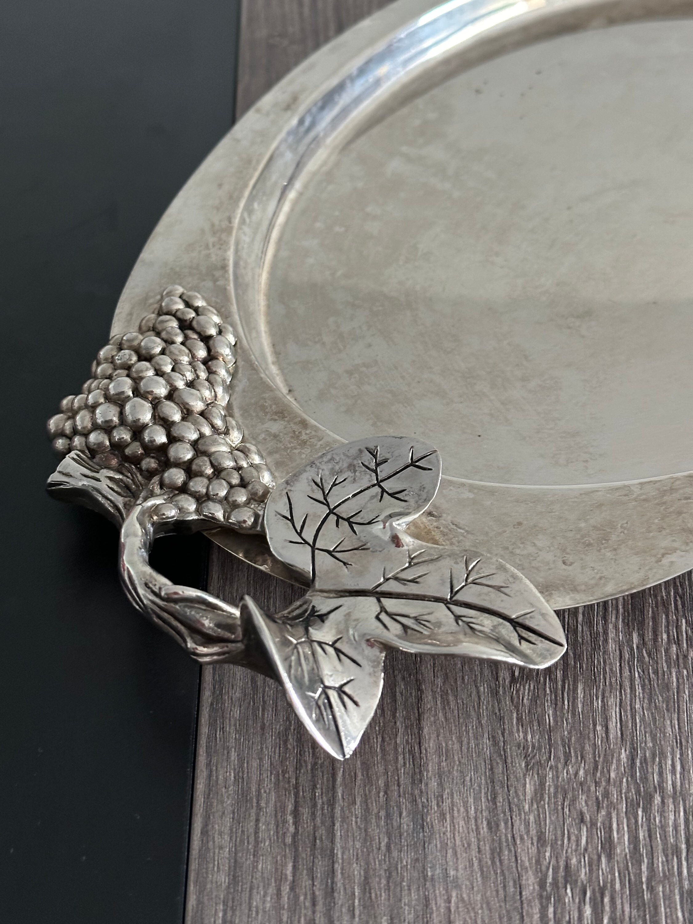 Vintage Godinger Silver Plate Tray Oval Grapes Pattern Godinger ...