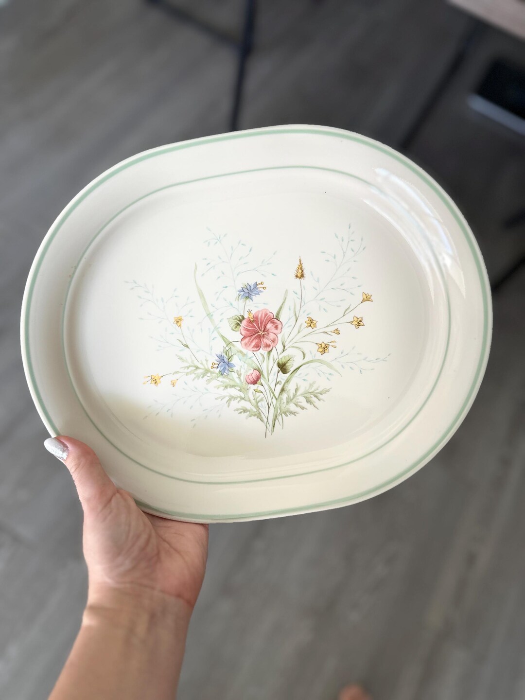 Summer Mist 12 Oval Serving Platter Vintage Cornerstone by Corning ...