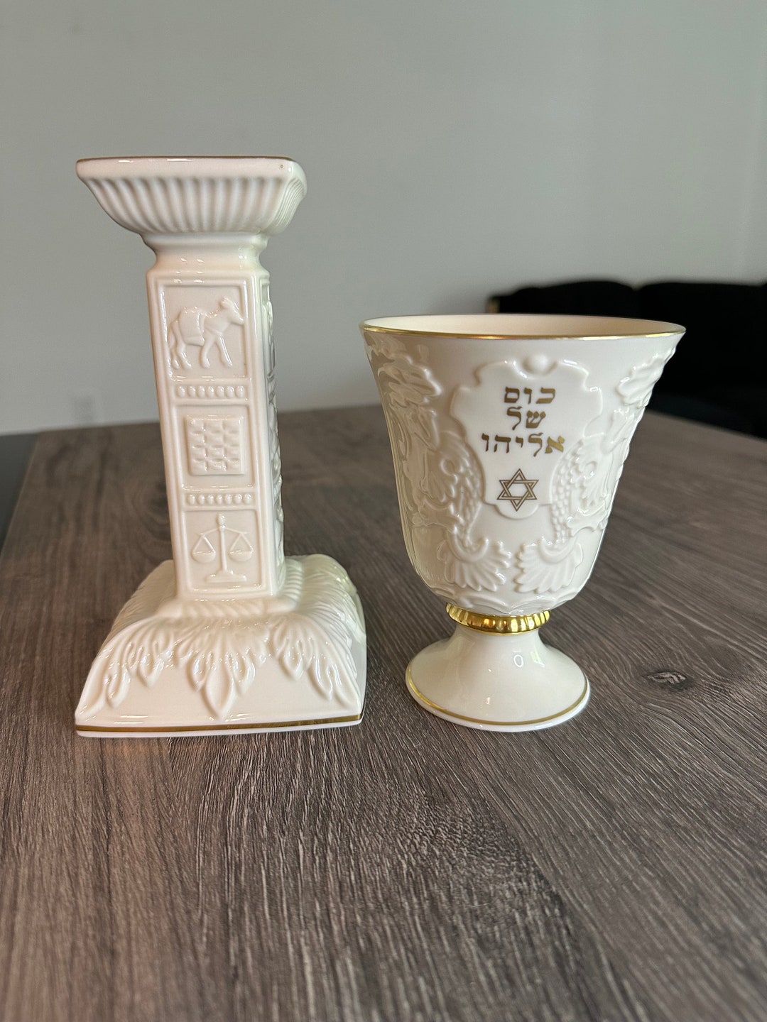 Vintage Set of 2 Lenox Porcelain Judaic Collection Sabbath Candlestick ...