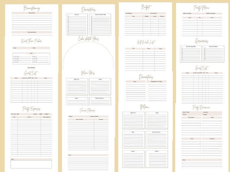 Digital Event Planner Printable, Birthday Party Planner, Goodnotes ...