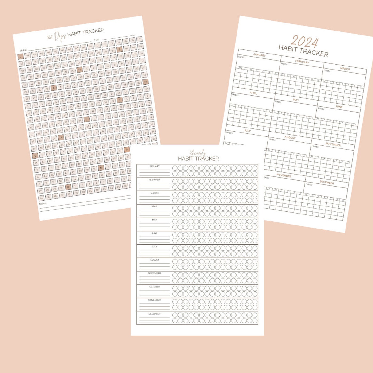 Daily Habit Tracker Printable Weekly Habit Tracker, Monthly Habit ...
