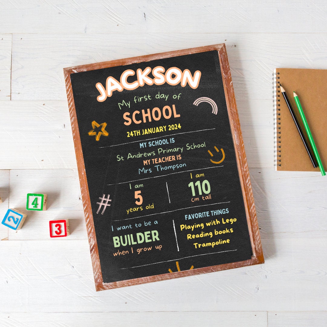 First Day of School Sign, Printable Poster, 1st Day of School Board ...