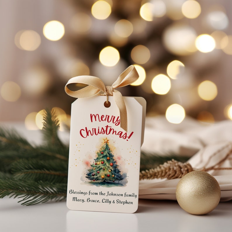 Editable Christmas Tree Gift Tags Printable | Instant Download Merry ...