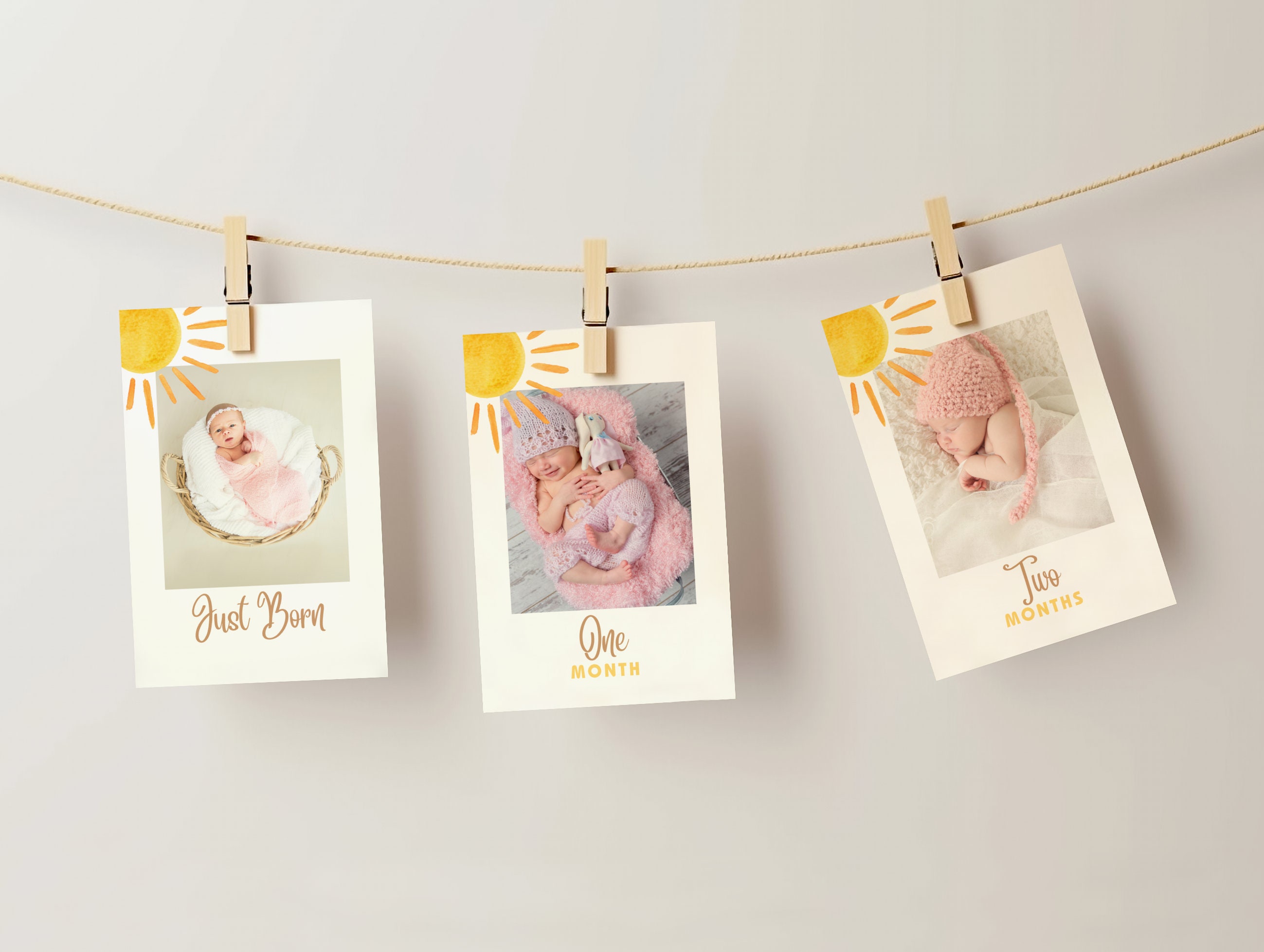 First Trip Around the Sun Monthly Photo Banner, Sun First Birthday ...