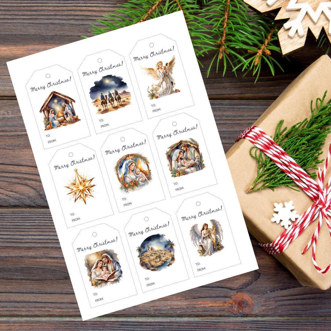 Christmas Nativity Gift Tags | Printable Christian Tags | Digital ...