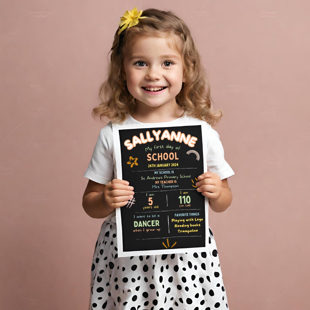 First Day of School Sign, Printable Poster, 1st Day of School Board ...