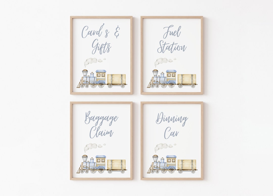 Train Birthday Party Table Signs, Chugga Chugga Two Two Party ...