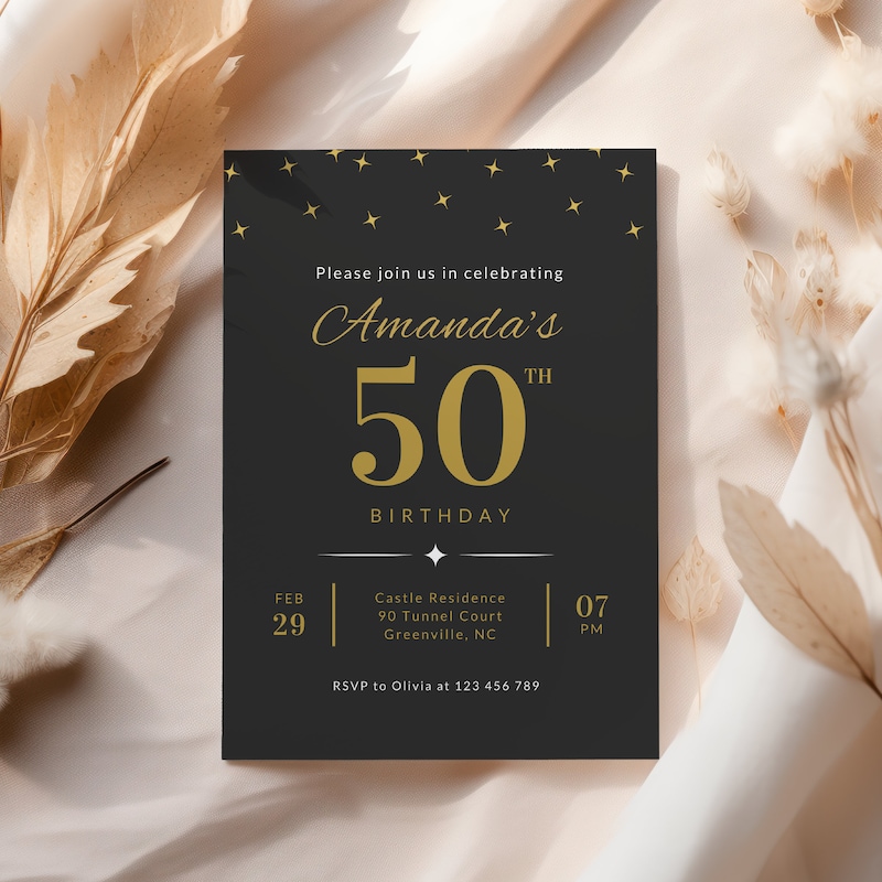 50th Birthday Invitations - Etsy