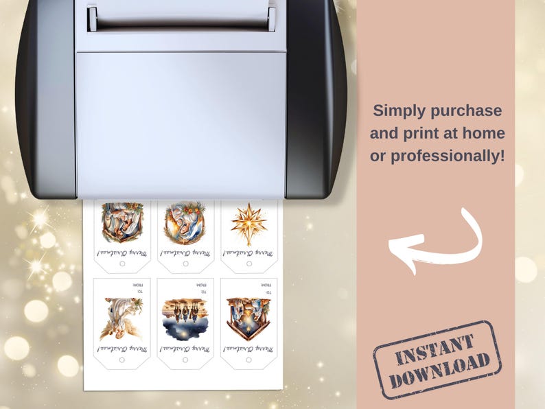 Christmas Nativity Gift Tags | Printable Christian Tags | Digital ...