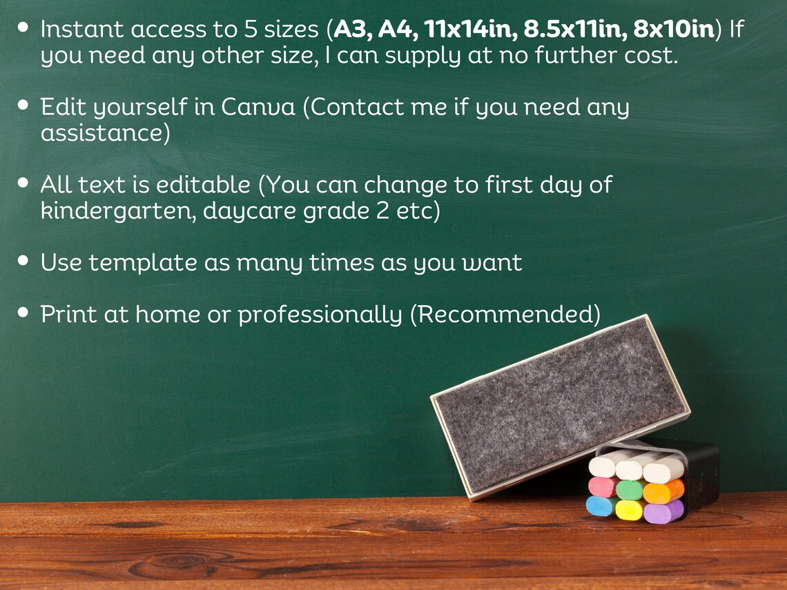 Back to School Sign, Printable First Day of School Poster, 1st Day of ...