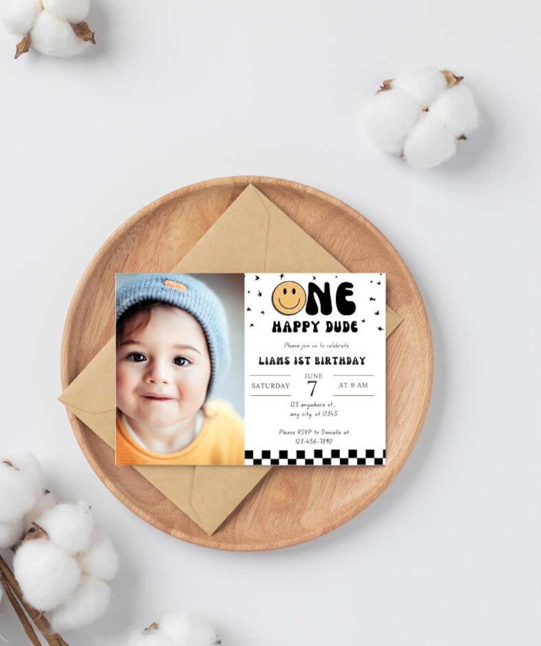 One Happy Dude Birthday Invitation Digital One Happy Dude Editable ...