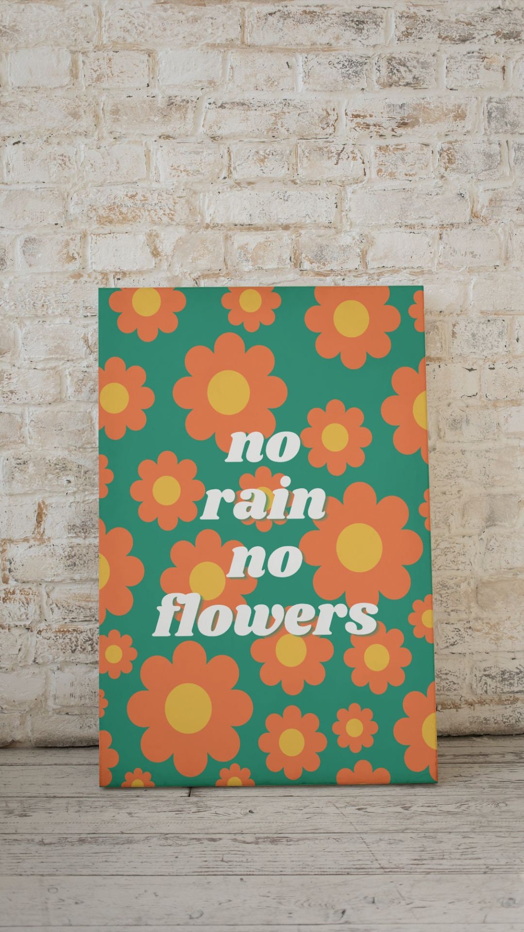 No Rain No Flowers Poster Wall Art Print Maximalist Decor Retro, Floral ...