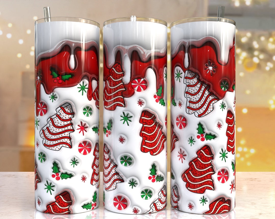 3D Christmas Puffy Inflatable Print Tumbler, Skinny Tumbler, 20 Oz ...