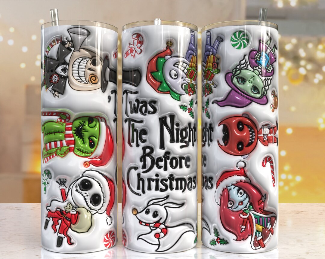 3D Puffy Christmas Inflatable Print Tumbler, Skinny Tumbler, 20 Oz ...