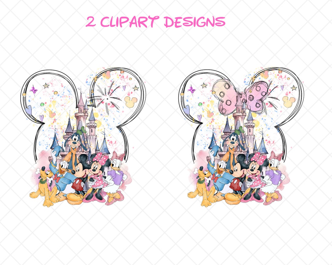 Watercolor Castle Png, Mouse Ear Castle Png, Retro Colorful Castle Png ...