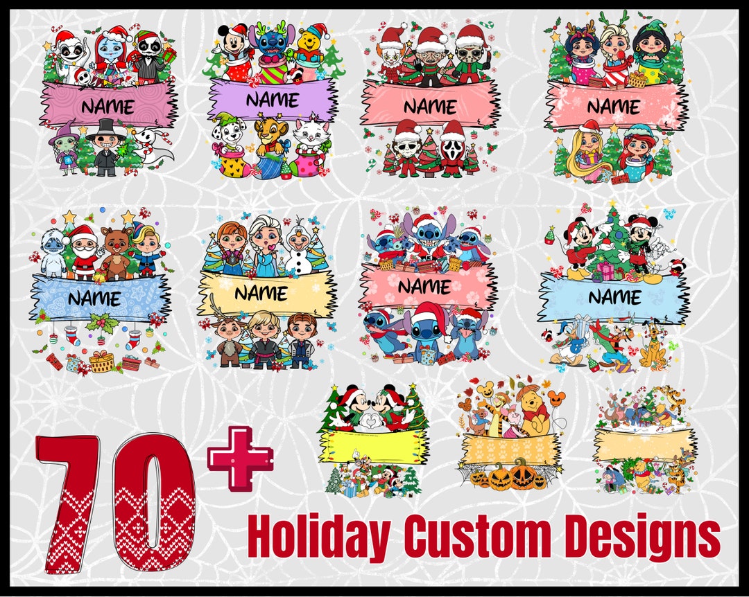 70+ Holiday Custom PNG, Bag PNG Bundle, Custom Kid Name Bag Design ...