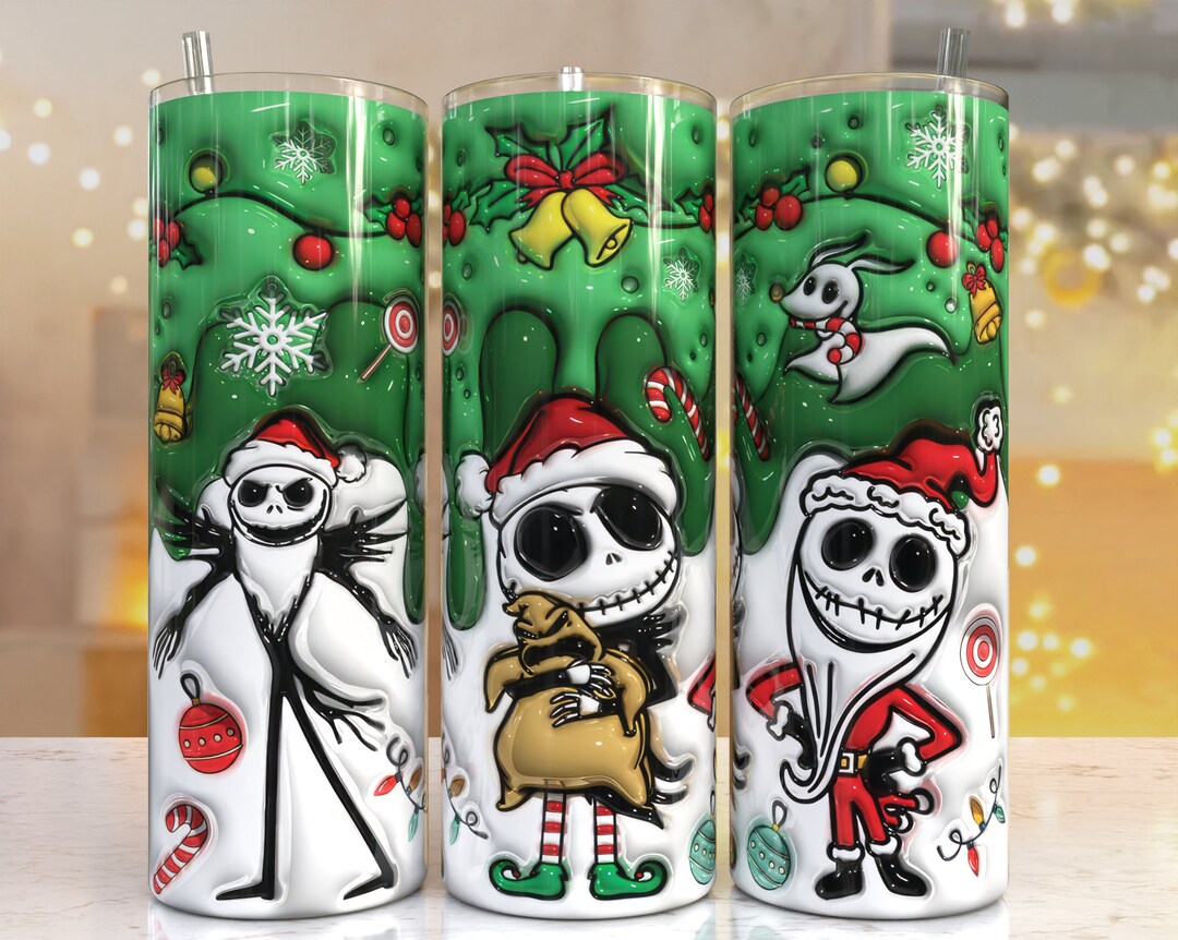 3D Puffy Christmas Inflatable Print Tumbler, Skinny Tumbler, 20 Oz ...