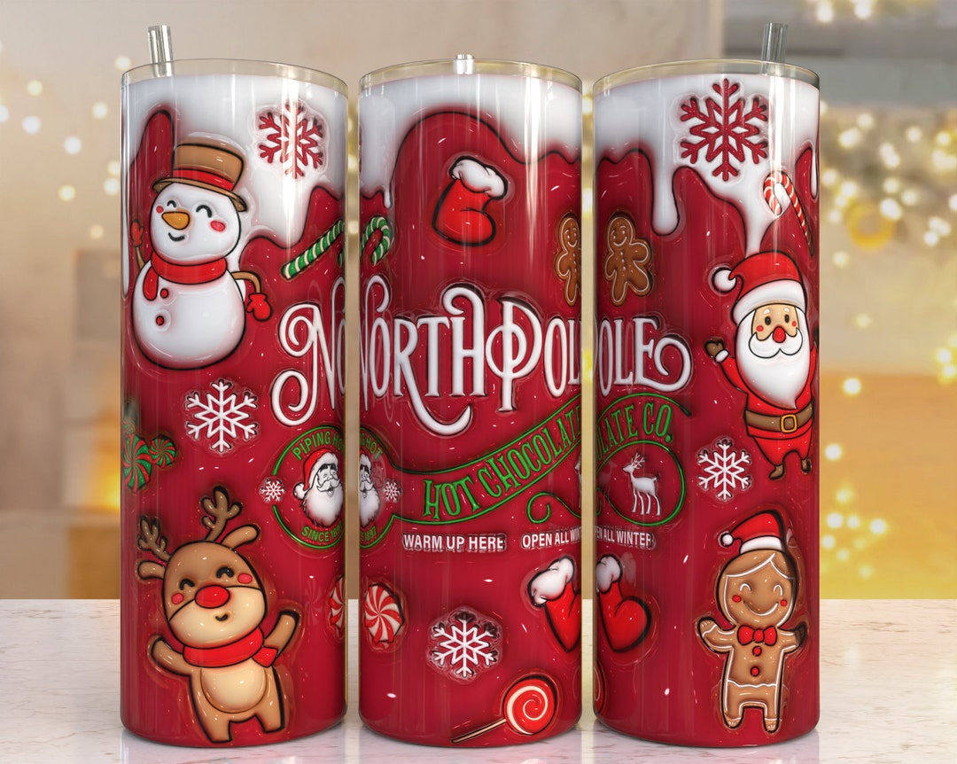 3D Puffy North Pole Inflatable Print Tumbler, Skinny Tumbler, 20oz ...