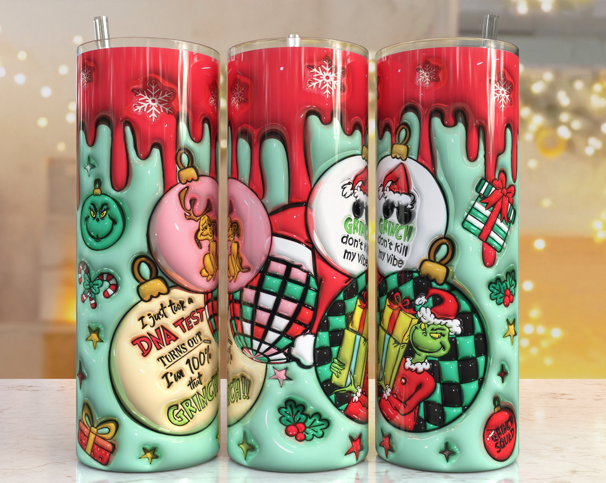3D Puffy Inflated Cartoon Inflatable Print Tumbler, Skinny Tumbler ...