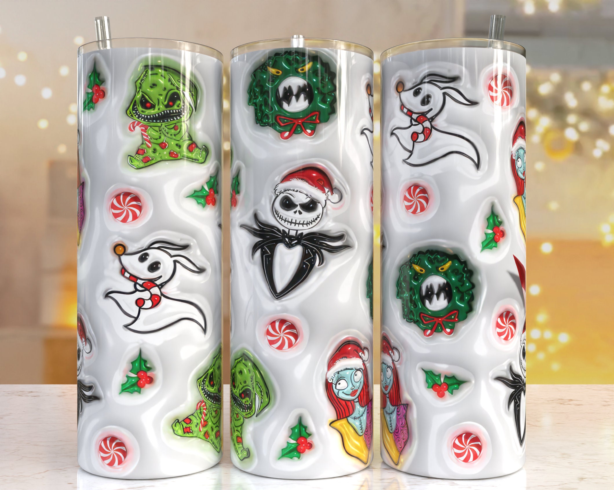 3D Puffy Inflated Cartoon Inflatable Print Tumbler Skinny - Etsy