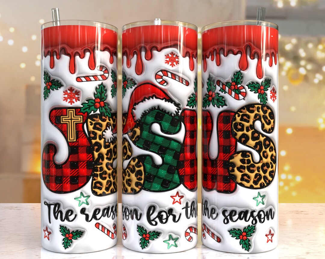 3D Christmas Puffy Inflatable Print Tumbler, Skinny Tumbler, 20 Oz ...