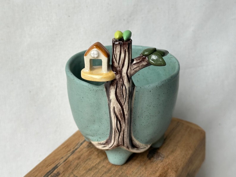 Birdhouse Plant Pot,birdhouse on Tree Plant Pot,birdhouse Pot,birdhouse ...