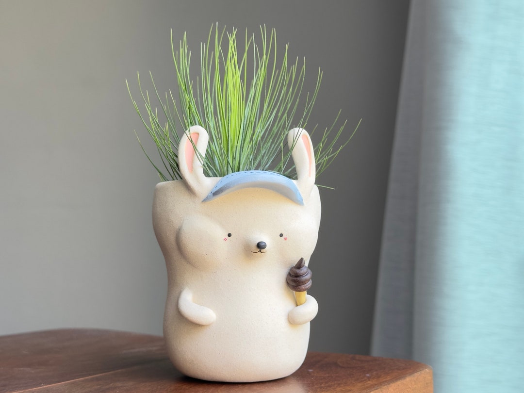 Ceramic Flower Pots/rabbit Plant Pot/bunny Planter/handmade Ceramic Pot ...