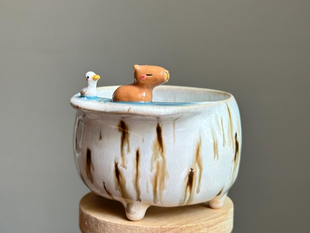 Capybara Gift Planter,handmade Ceramic Capybara Planters,cute Capybara ...